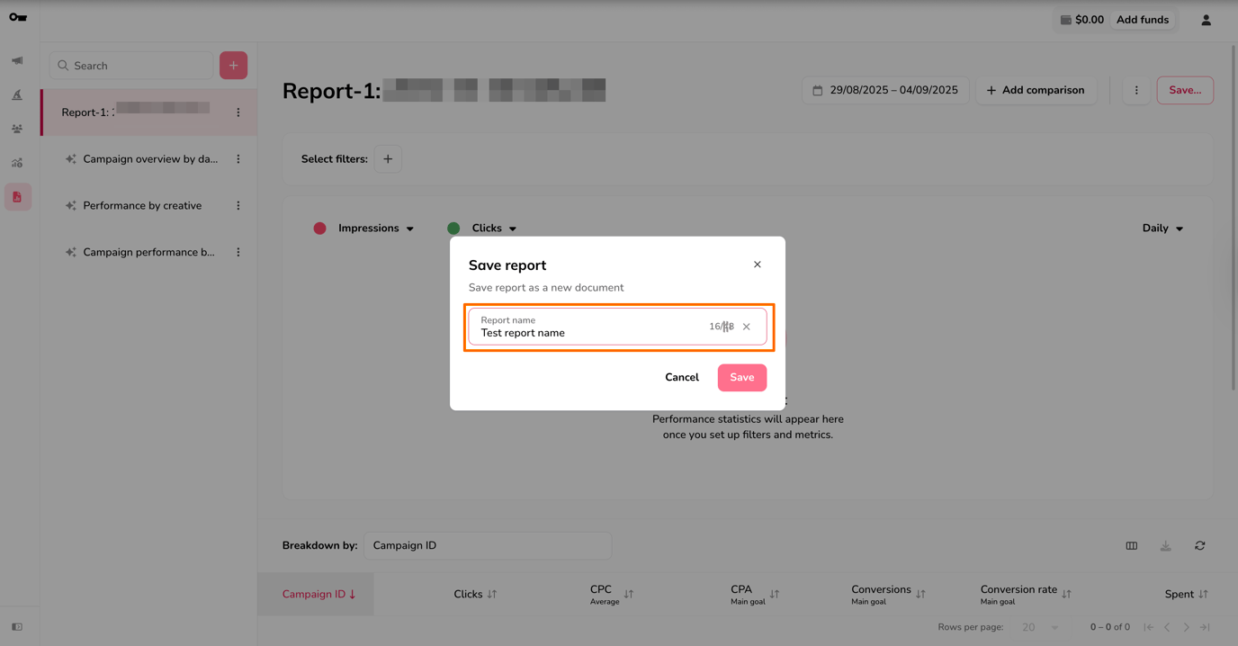Navigating the Reports Interface in AdSpace